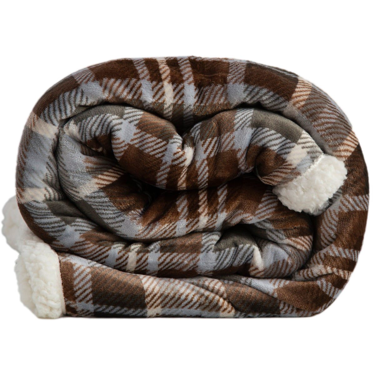 Gray and Chestnut Plaid Plush Throw – Carstens, Inc
